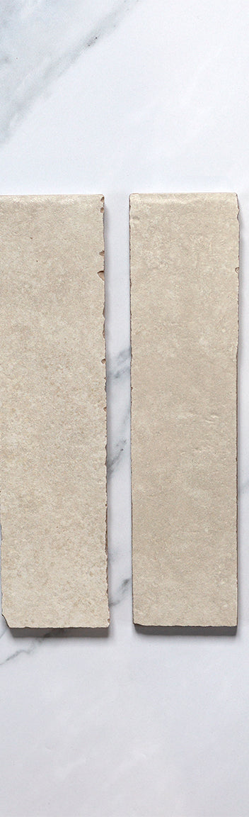 Alnwick Ivory Distressed Edge Porcelain Brick Tiles | Quorn Stone