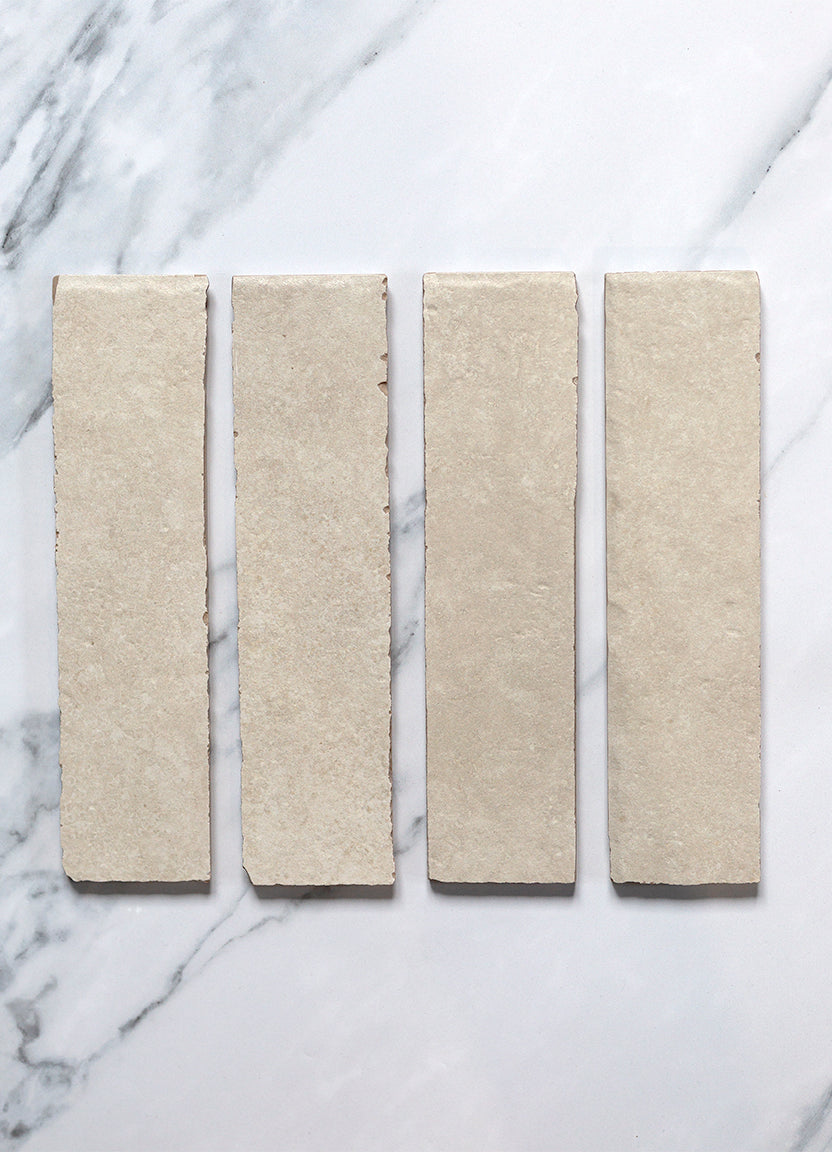 Alnwick Ivory Distressed Edge Porcelain Brick Tiles | Quorn Stone
