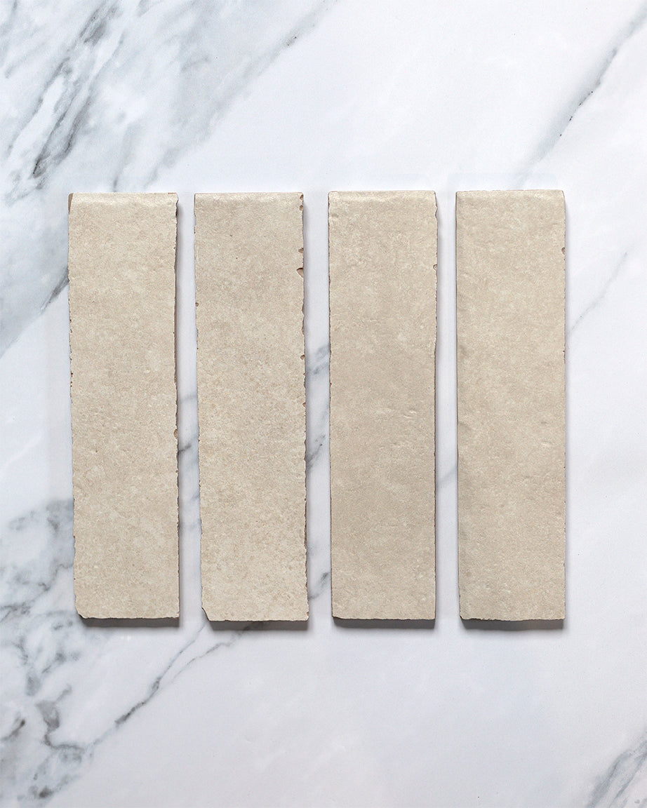 Alnwick Ivory Distressed Edge Porcelain Brick Tiles | Quorn Stone