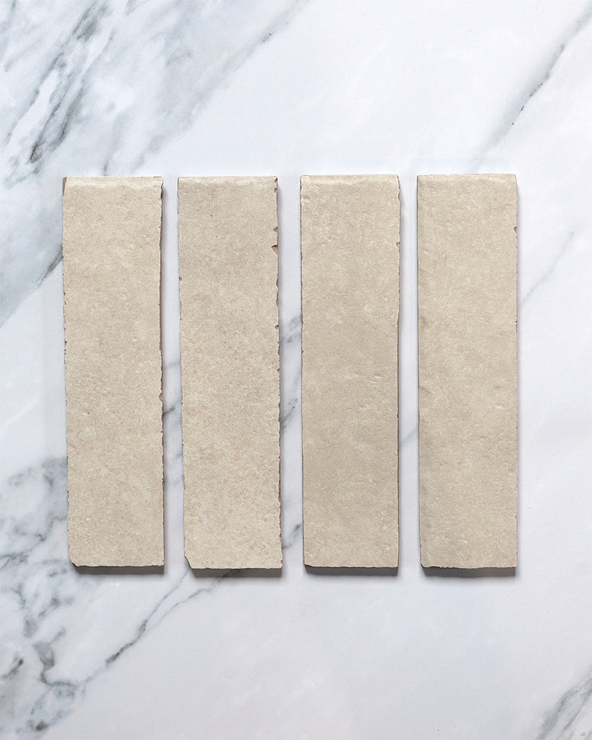 Alnwick Ivory Distressed Edge Porcelain Brick Tiles | Quorn Stone