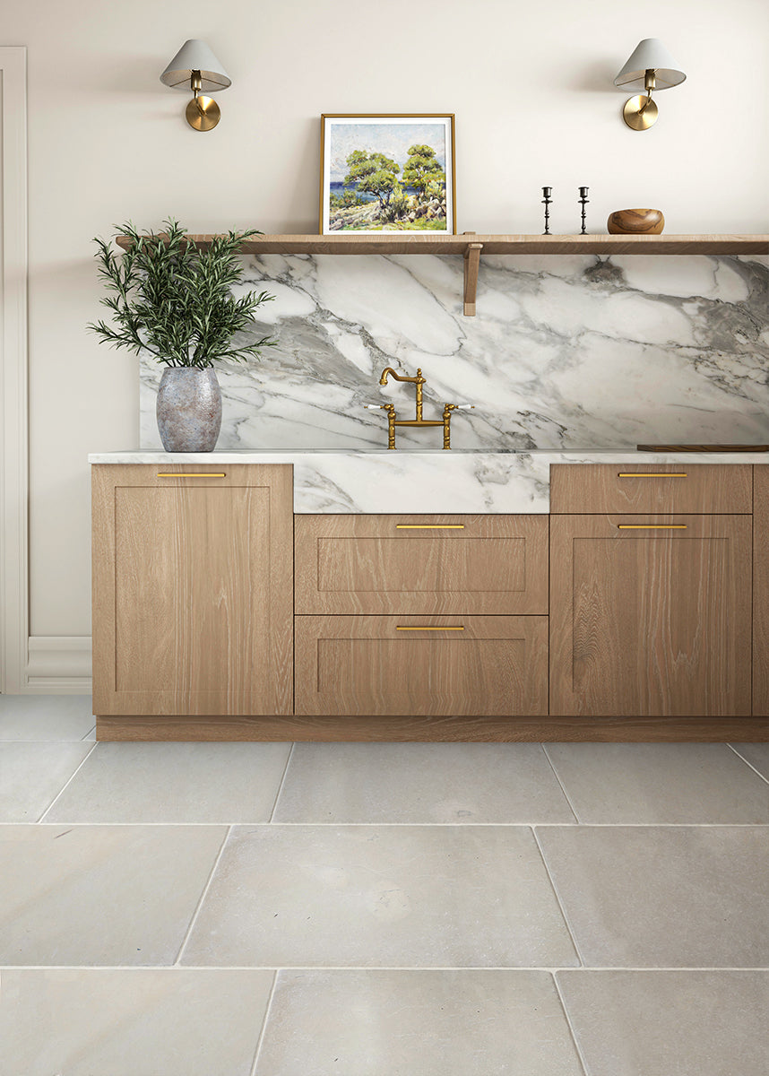 Alpina Gris Tumbled Limestone Tiles | Quorn Stone