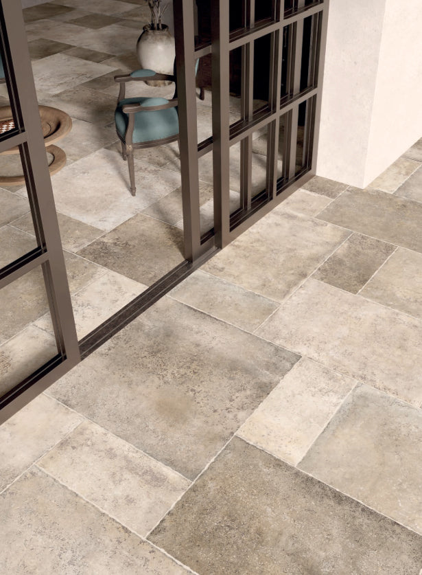 Bayonne Blend Rustique Stone Effect Porcelain Tiles | Quorn Stone