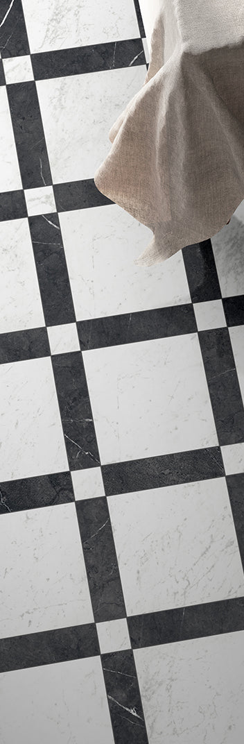 Berrittini Cassettone Marble Effect Porcelain Tiles | Quorn Stone