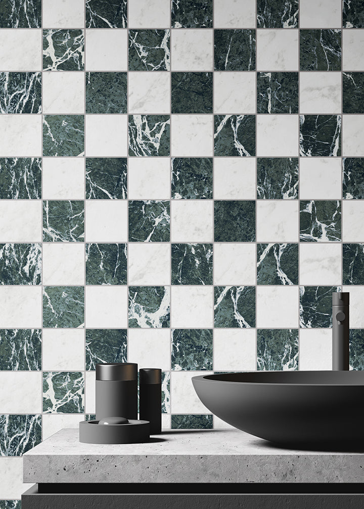 Berrittini Verde Alpi Marble Effect Porcelain Tiles | Quorn Stone