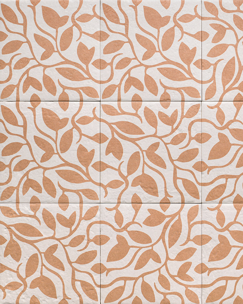 Botanical Coral Decorative Patterned Tiles | Quorn Stone