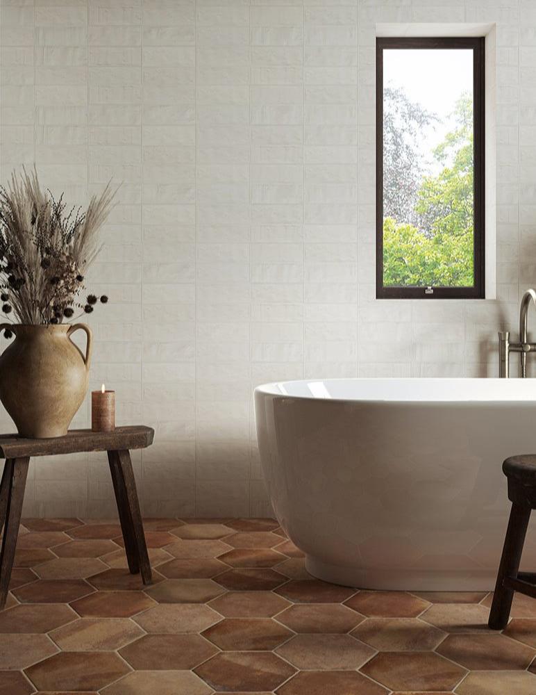 Campello Cotto Hexagon Terracotta Effect Tiles | Quorn Stone