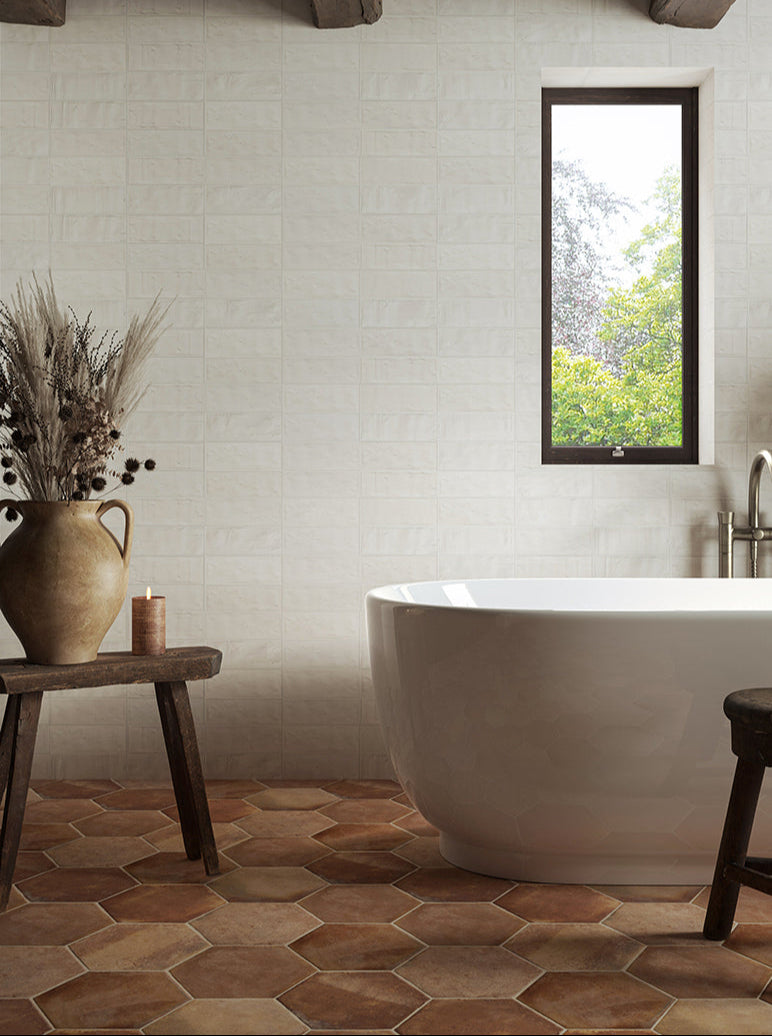 Campello Cotto Hexagon Terracotta Effect Tiles | Quorn Stone