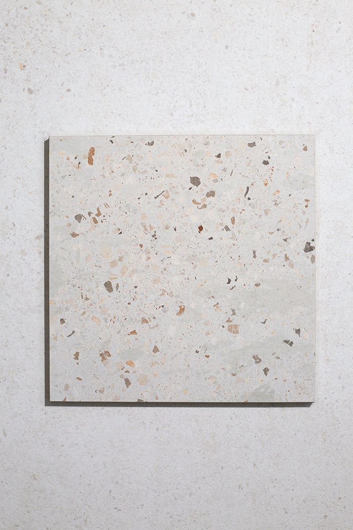 Canyon Chalk Terrazzo Effect Porcelain Tiles | Quorn Stone