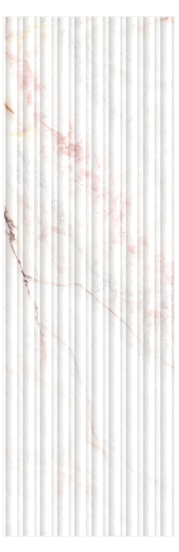 Carrara Rosa Pink Marble Effect Fluted Tiles | Quorn Stone