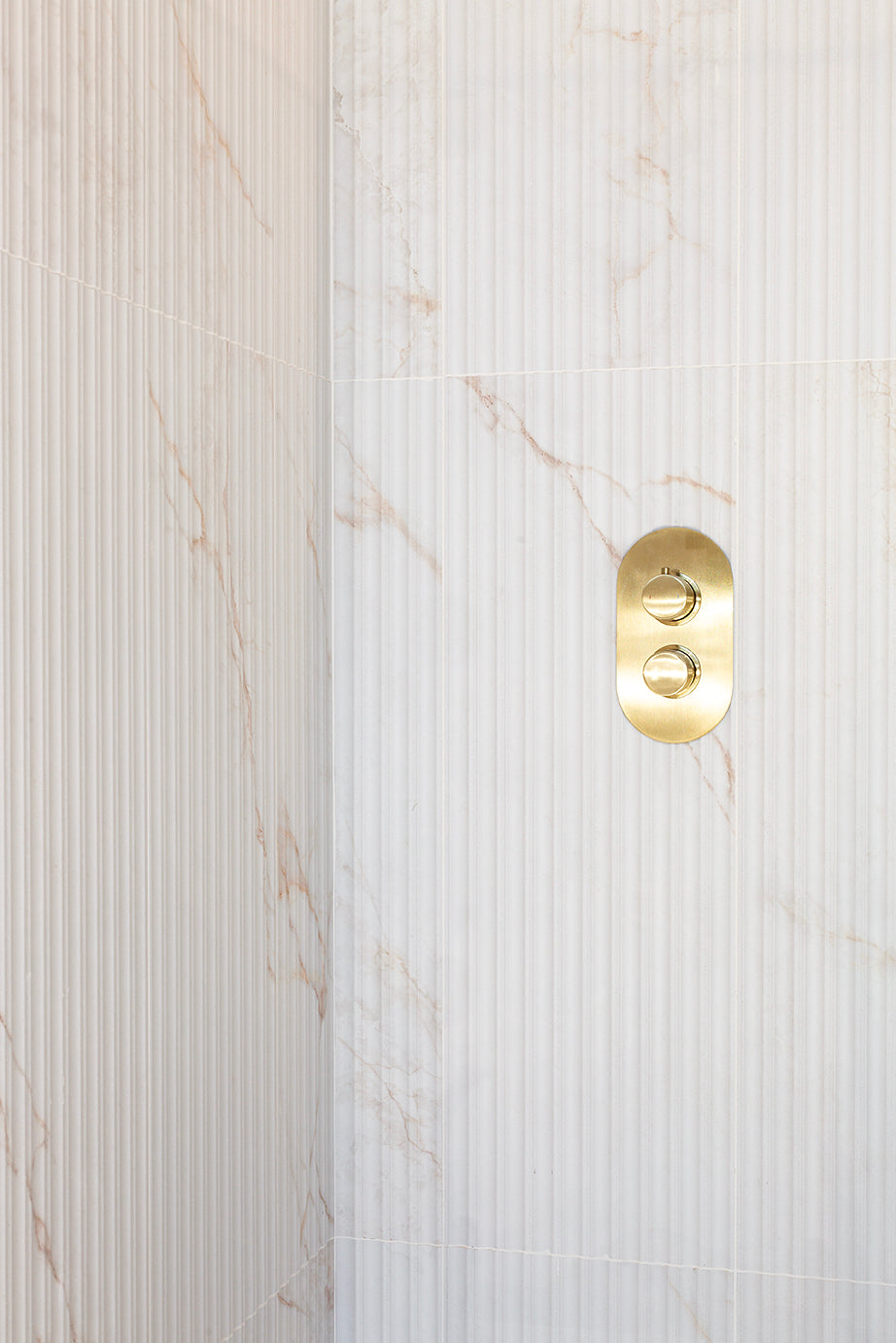 Carrara Rosa Pink Marble Effect Fluted Tiles | Quorn Stone