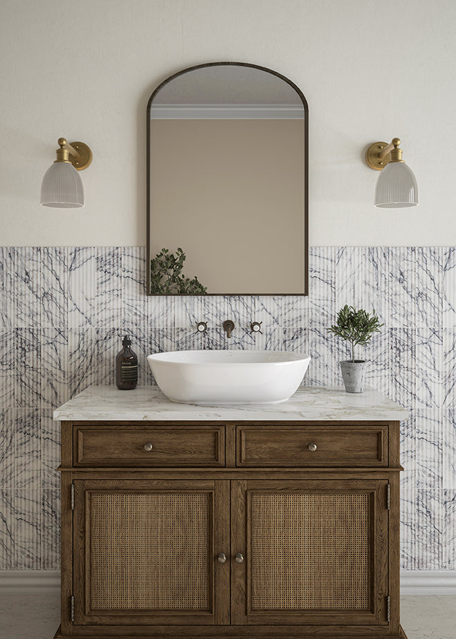 Carrara Viola Dusk Marble Fluted Tiles | Quorn Stone