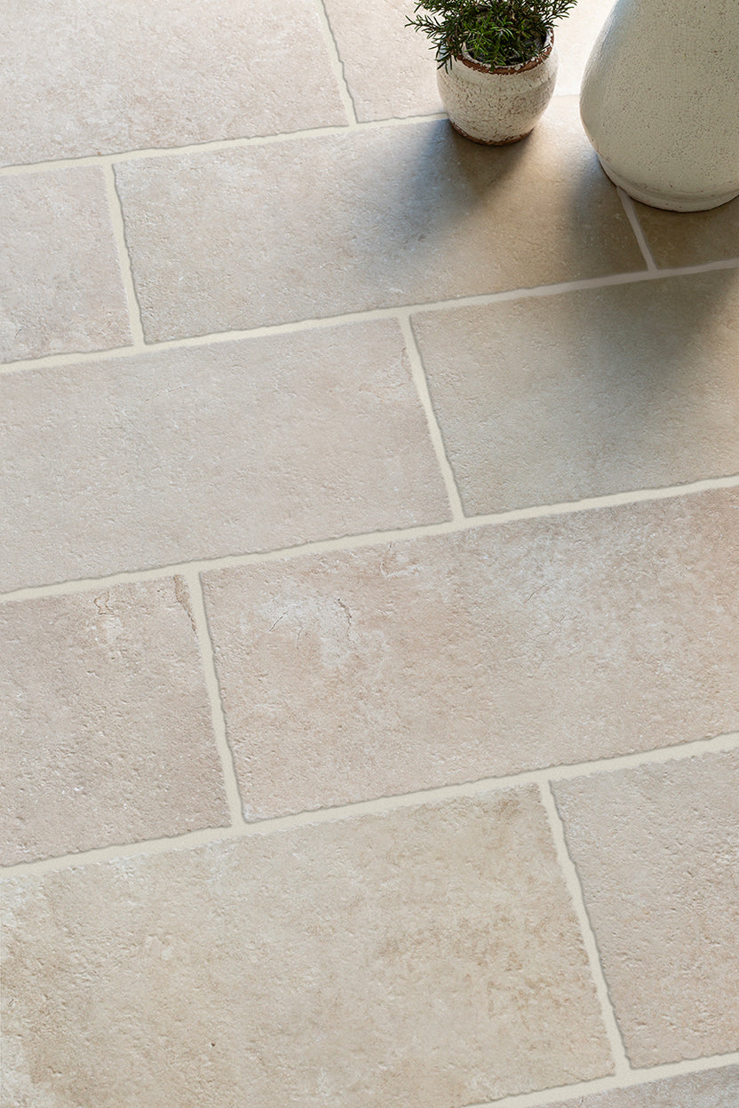 Castello Sand Tumbled Porcelain Tiles | Quorn Stone
