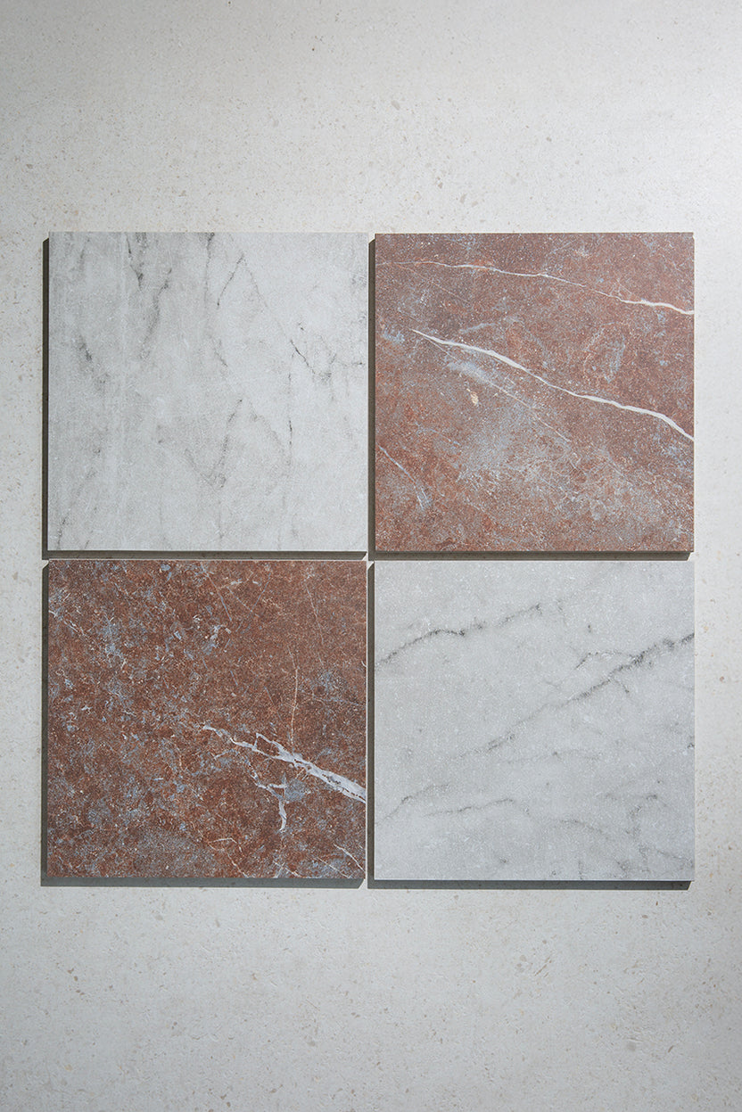Chalfont Antiqued Red Marble Effect Porcelain Tiles | Quorn Stone