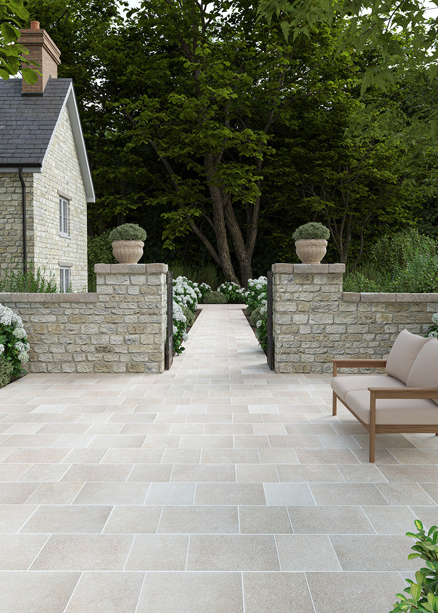 Clariston Beige Stone Effect Porcelain Cobbles | Quorn Stone