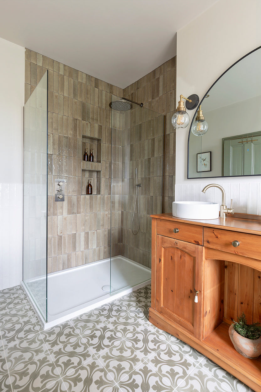 Hockley Antiqued Sage Metro Tiles | Wall Tiles | Quorn Stone