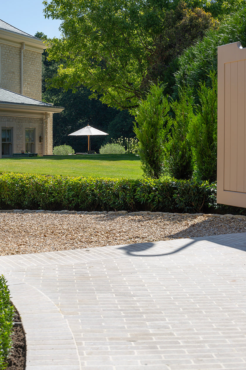 Dijon Tumbled Herringbone Paving Cobbles | Quorn Stone