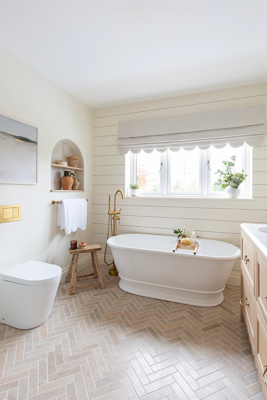 Dijon Tumbled Herringbone Tiles | Quorn Stone