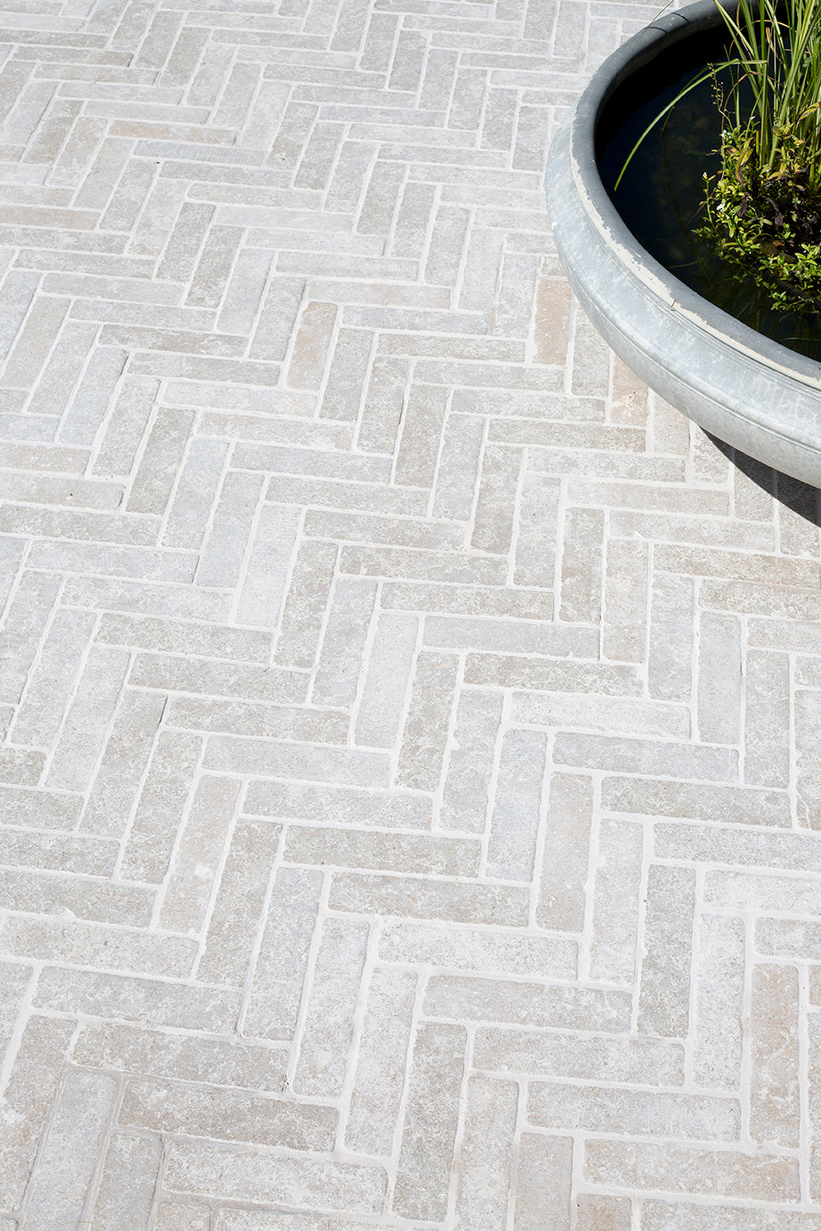 Dijon Tumbled Herringbone Paving Cobbles | Quorn Stone