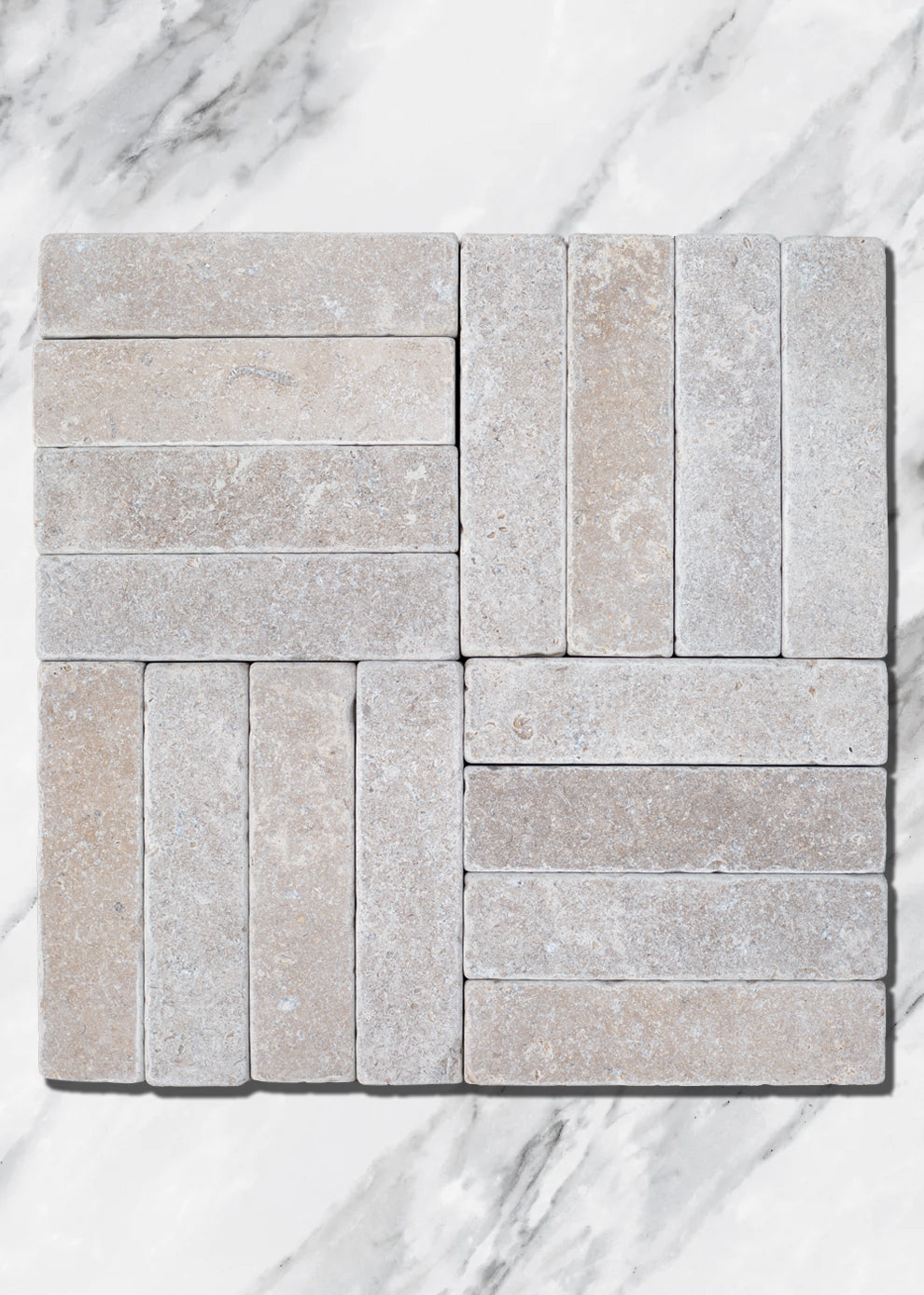 Dijon Tumbled Herringbone Tiles | Quorn Stone