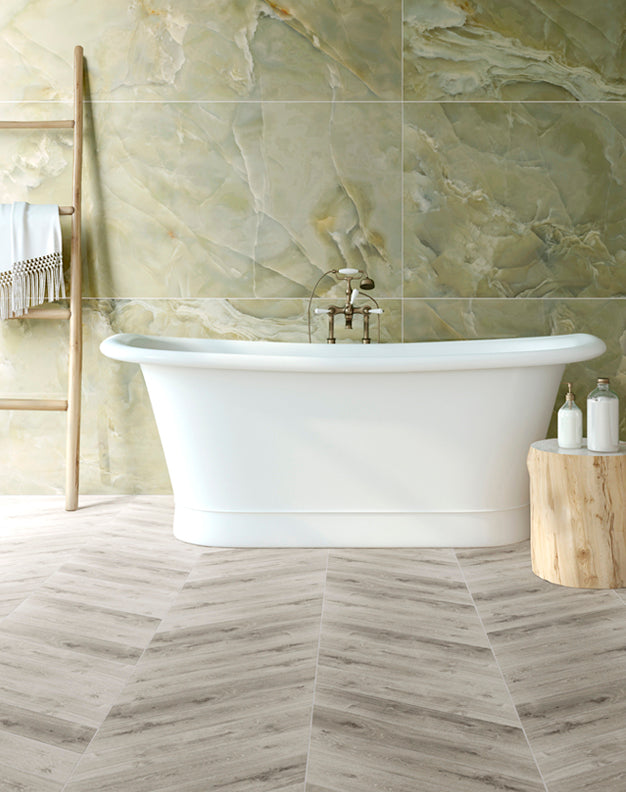 Eaton Oak Wood Effect Herringbone Tiles | Quorn Stone