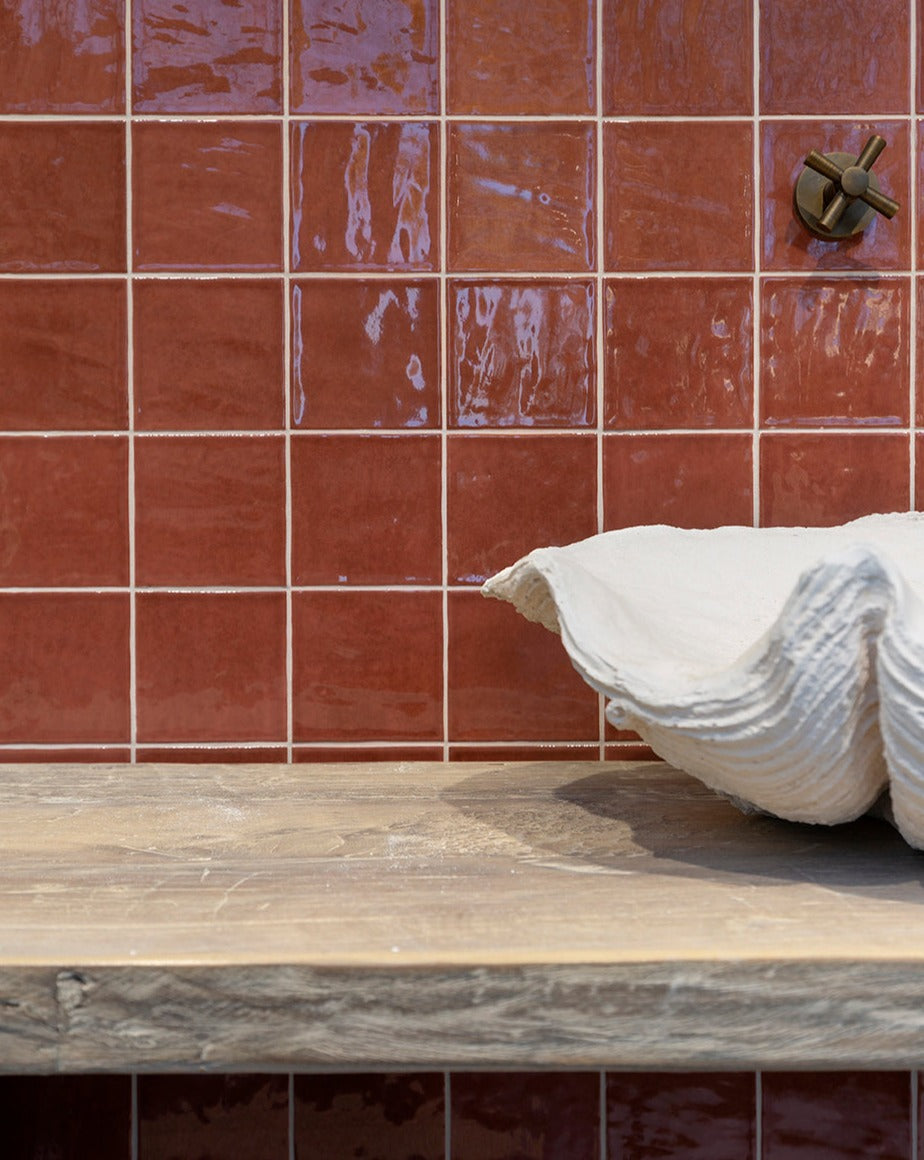 Farini Cinnamon Glazed Square Decorative Tiles | Quorn Stone