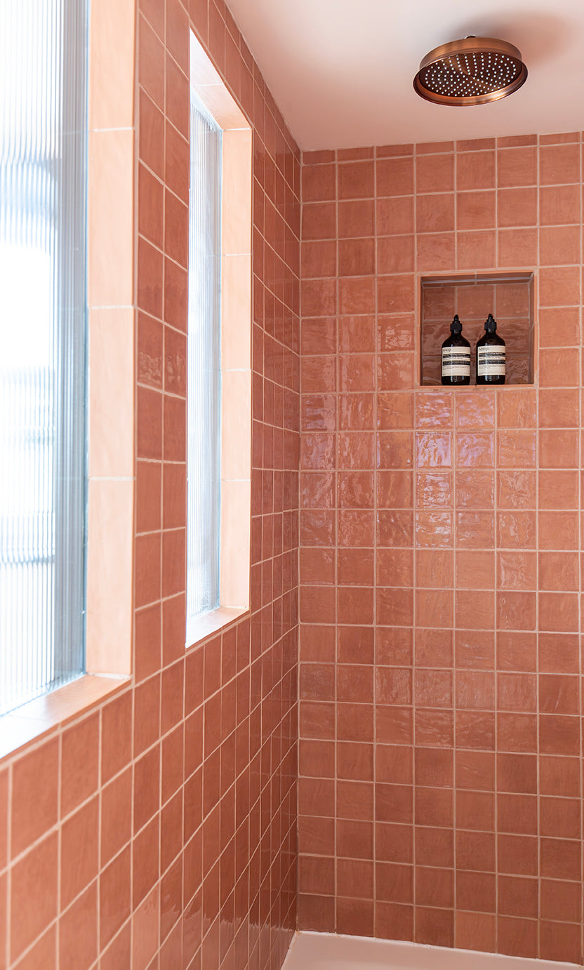 Farini Terracotta Glazed Square Decorative Tiles | Quorn Stone