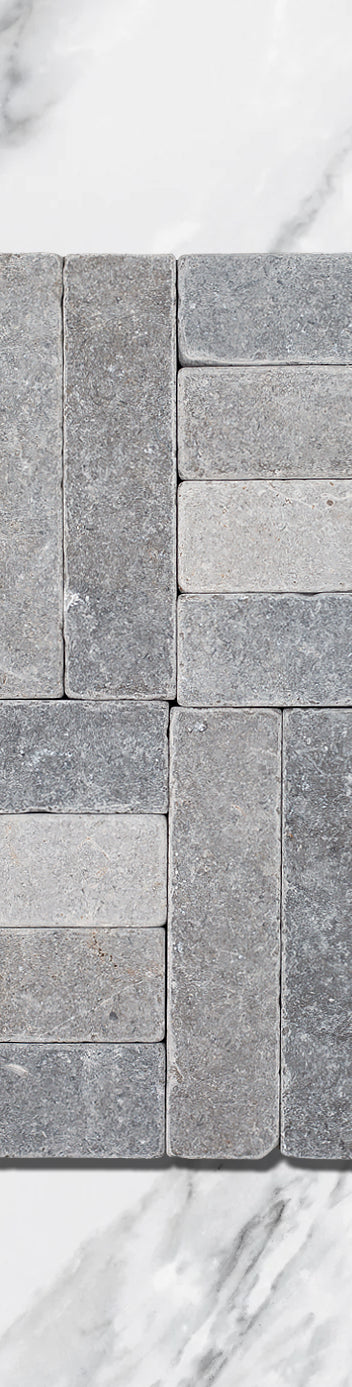Farrow Grey Tumbled Herringbone Paving Cobbles | Quorn Stone