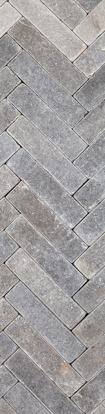 Farrow Grey Tumbled Herringbone Paving Cobbles | Quorn Stone