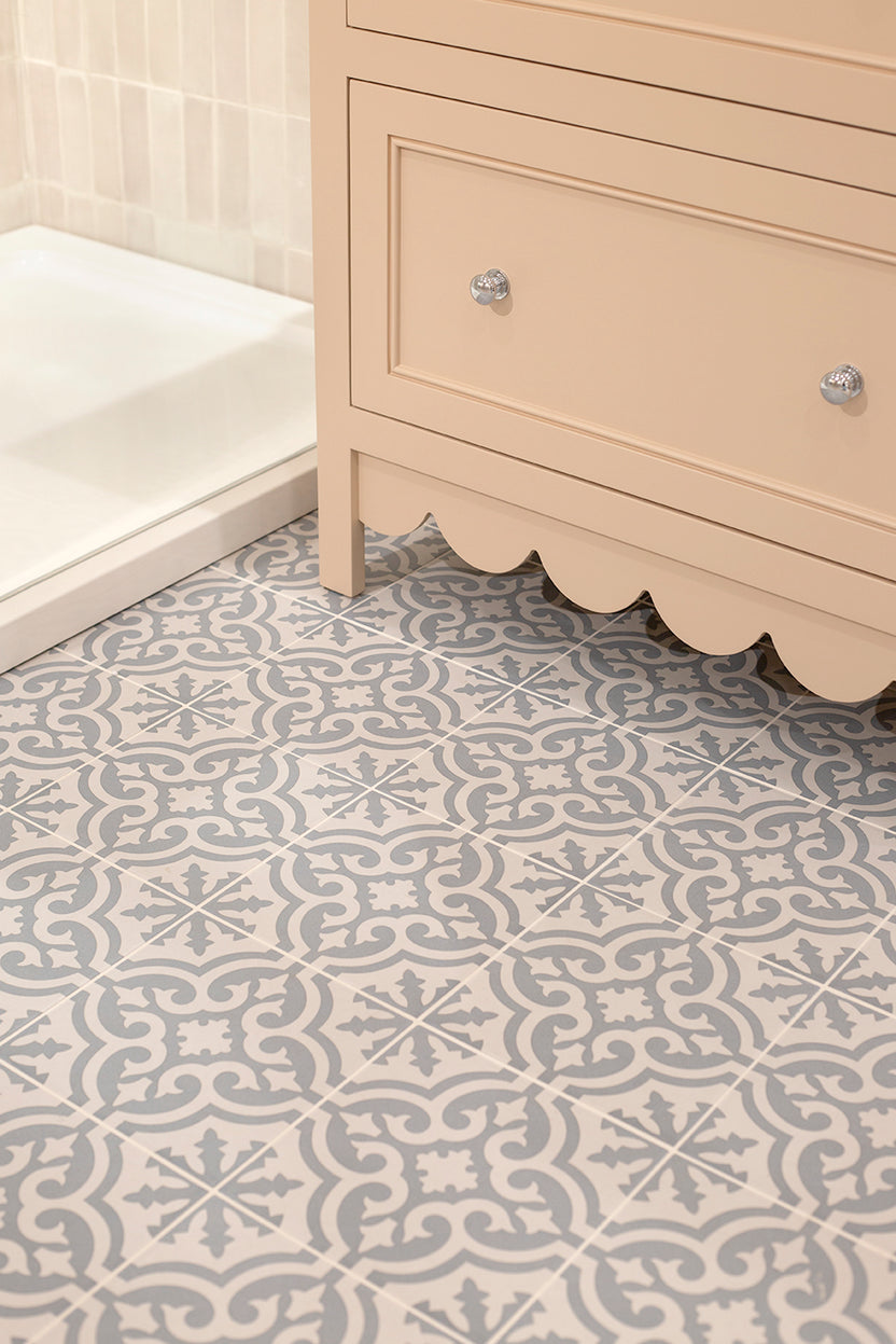Fiorella Duck Egg Patterned Tiles | Decorative | Quorn Stone
