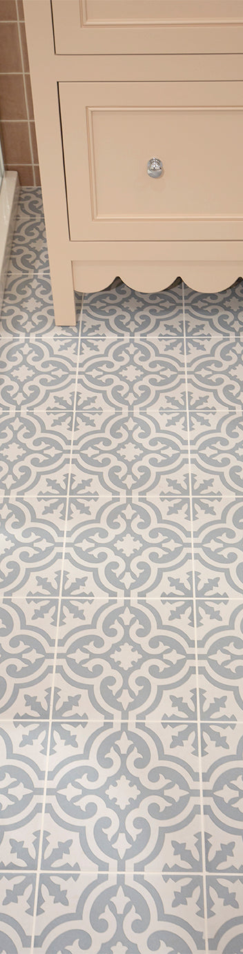 Fiorella Duck Egg Patterned Tiles | Decorative | Quorn Stone
