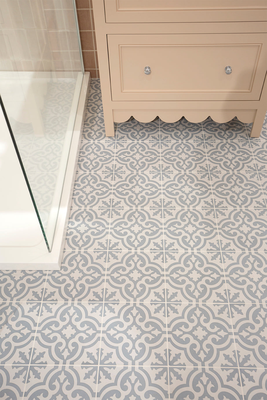 Fiorella Duck Egg Patterned Tiles | Decorative | Quorn Stone