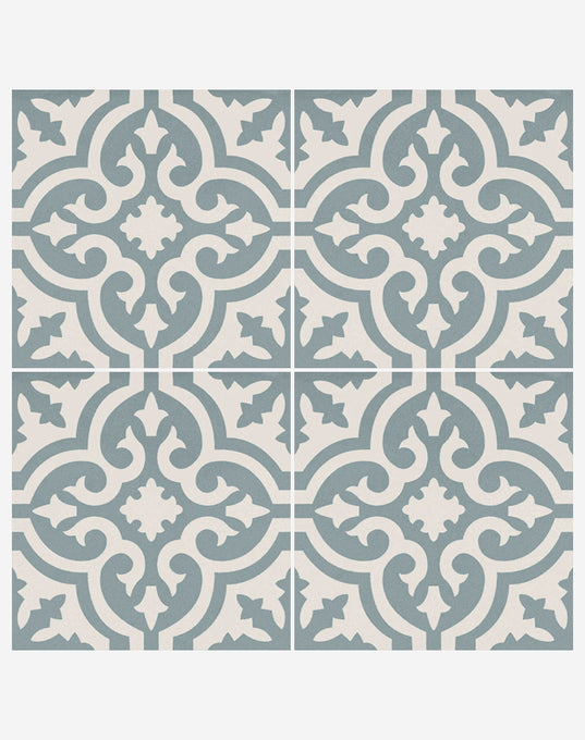 Fiorella Duck Egg Patterned Tiles | Decorative | Quorn Stone