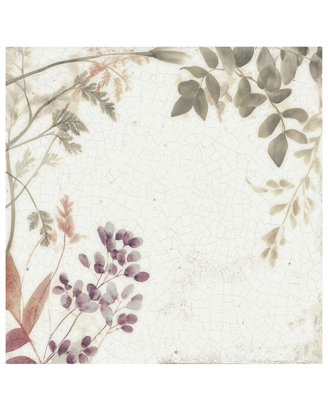 Flora Autumn Bloom Crackle Glaze Decorative Tiles | Quorn Stone