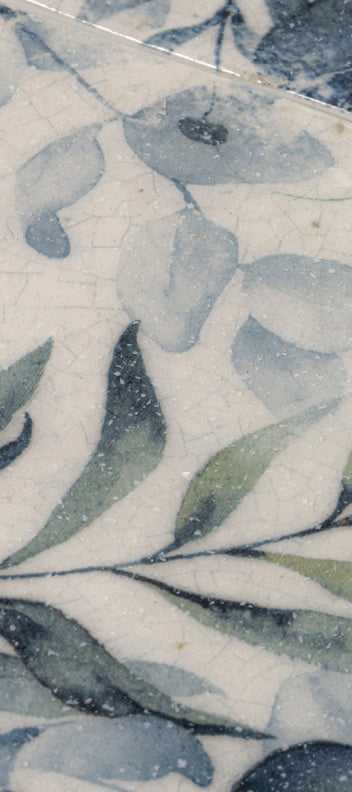 Flora Eucalyptus Blue Crackle Glaze Decorative Tiles | Quorn Stone