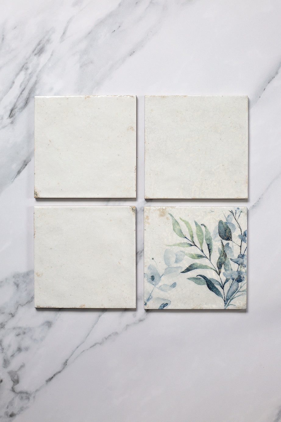Flora Ivory Crackle Glaze Decorative Tiles | Quorn Stone