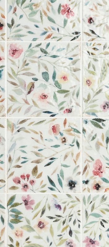 Flora Wild Meadow Crackle Glaze Decorative Tiles | Quorn Stone