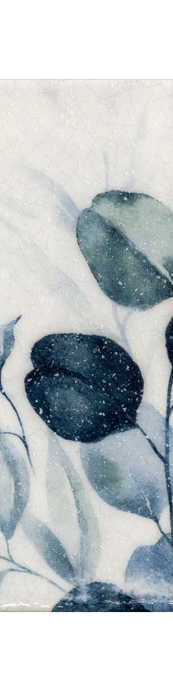 Flora Eucalyptus Blue Crackle Glaze Decorative Tiles | Quorn Stone