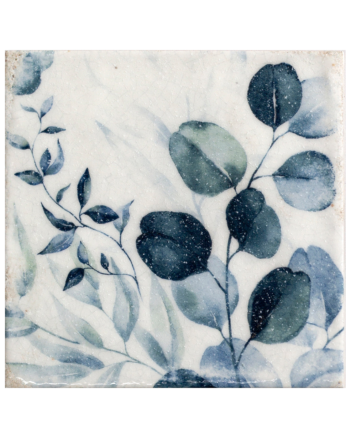 Flora Eucalyptus Blue Crackle Glaze Decorative Tiles | Quorn Stone