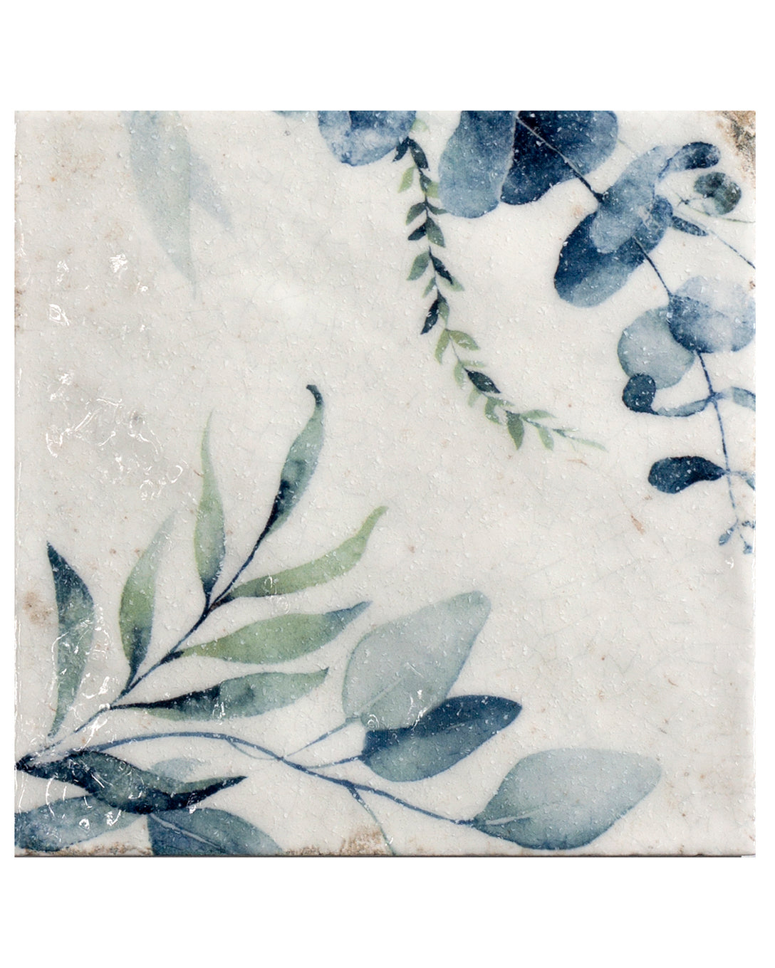 Flora Eucalyptus Blue Crackle Glaze Decorative Tiles | Quorn Stone