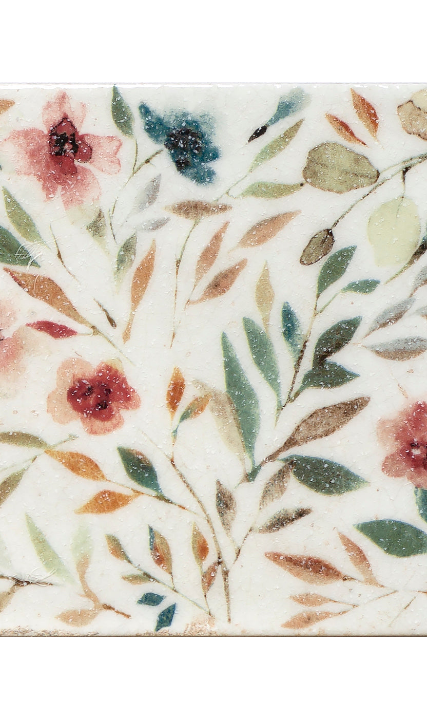 Flora Wild Meadow Crackle Glaze Decorative Tiles | Quorn Stone