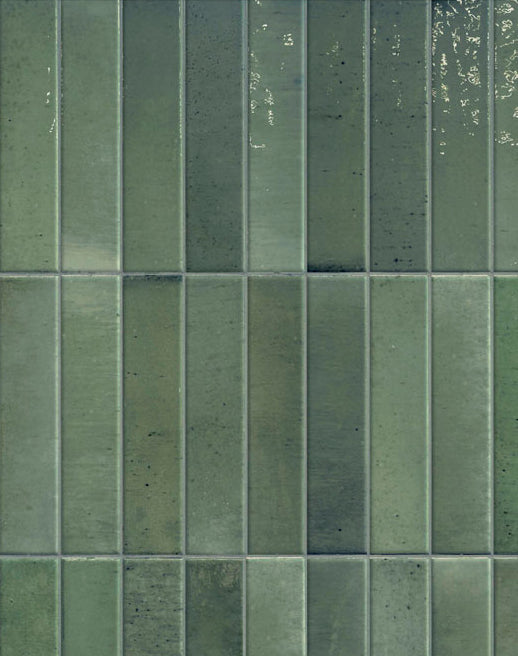Nori Forest Gloss Metro Tiles | Quorn Stone