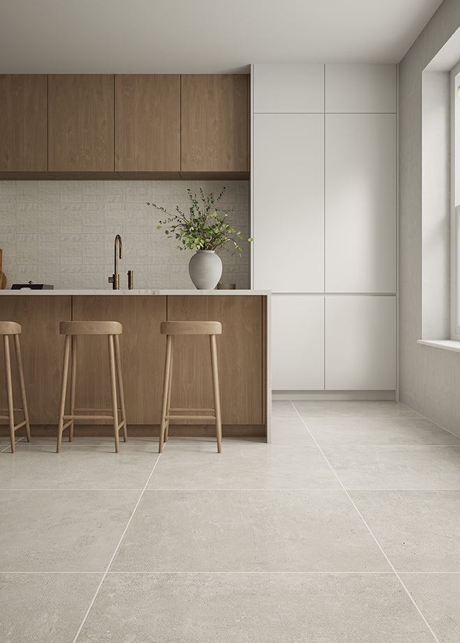 Harley Light Grey Concrete Effect Porcelain Tiles | Quorn Stone