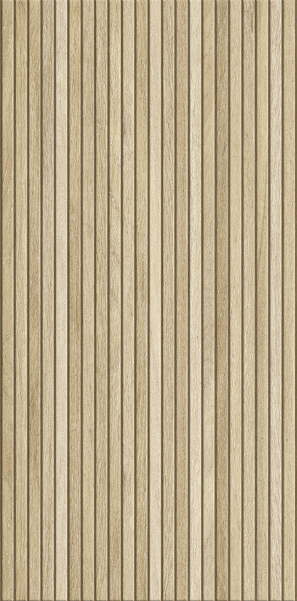 Kyoto Light Oak Slatted Wood Effect Wall Tile | Quorn Stone