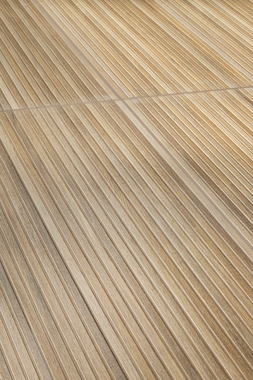 Kyoto Mid Oak Slatted Wood Effect Tile | Quorn Stone