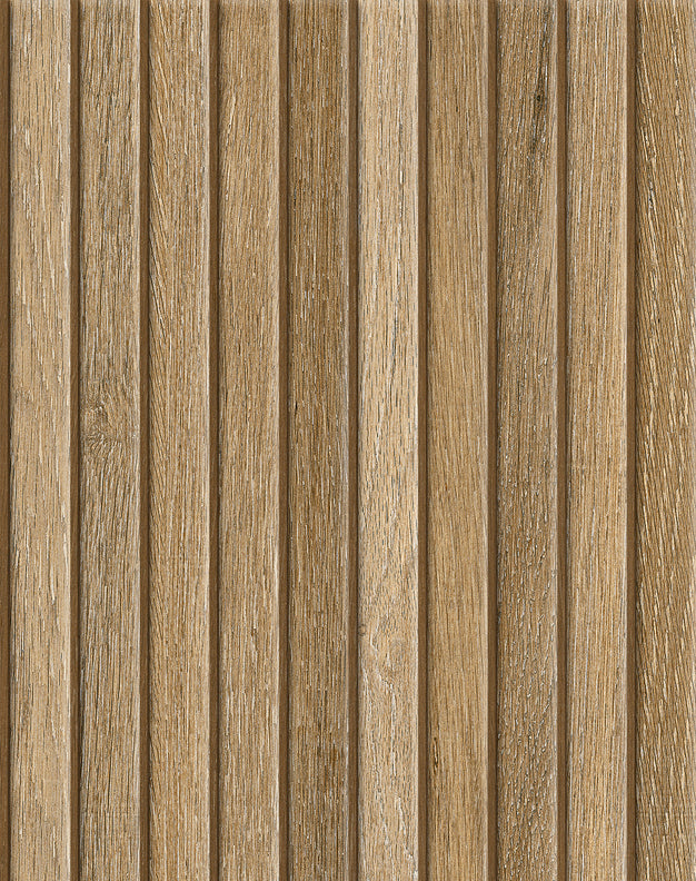 Kyoto Mid Oak Slatted Wood Effect Wall Tile | Quorn Stone