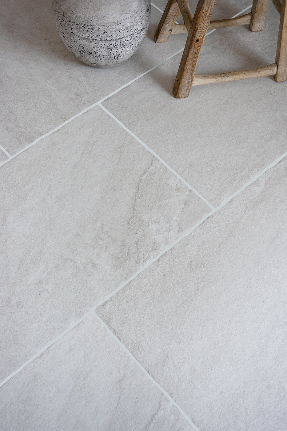 Lacock White Stone Effect Porcelain Tiles | Quorn Stone