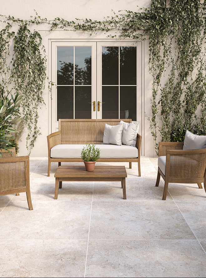 Lowick Beige Stone Effect Porcelain Pavers | Quorn Stone