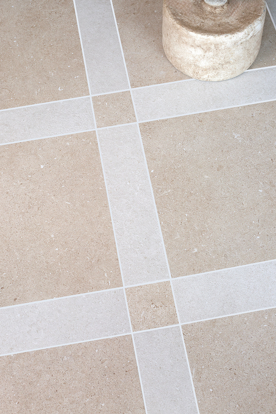 Ludlow Sand Cassettone Stone Effect Porcelain Tiles | Quorn Stone
