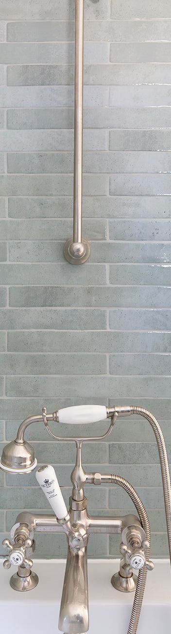Luella Powder Blue Gloss Metro Tiles | Wall Tiles | Quorn Stone