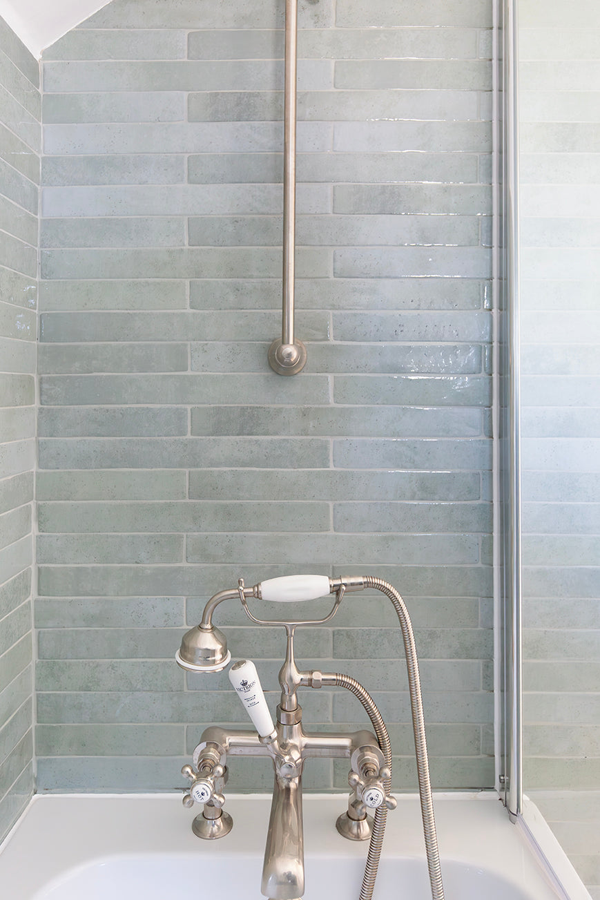 Luella Powder Blue Gloss Metro Tiles | Wall Tiles | Quorn Stone
